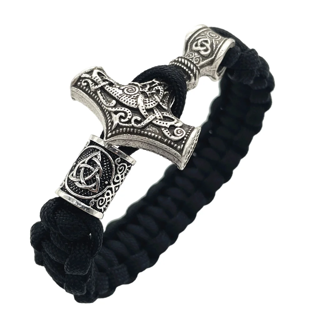 Nostalgia Vegvisir Valknut Trinity Symbol Beads Thor Hammer Norse ...