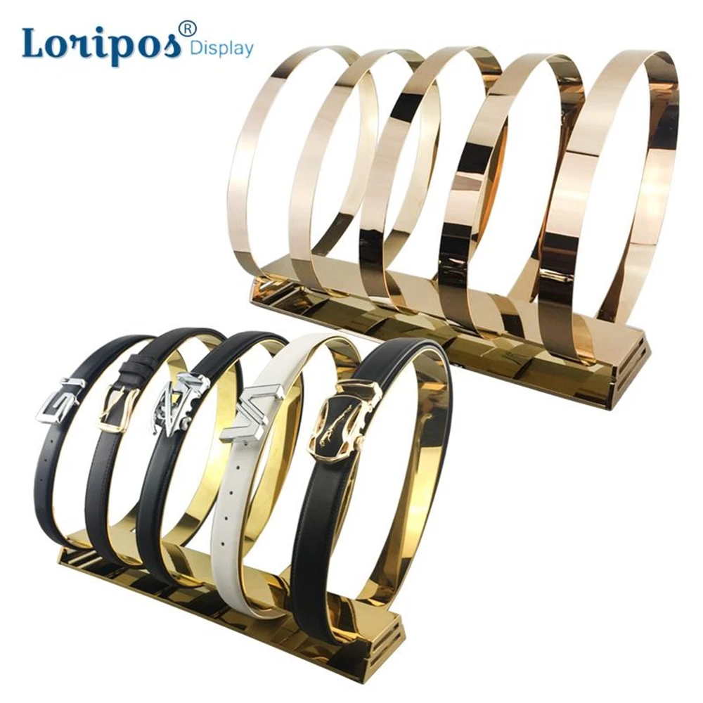 Stainless Belt Rack Metal Belt Display Shelf 5 Belt Ring Brackt Storage ...