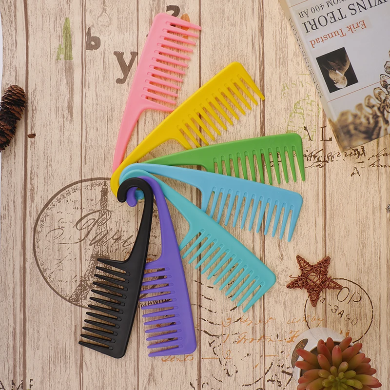 Large Wide-Tooth Detangling Comb with Hook Handle for Reducing Hair ...