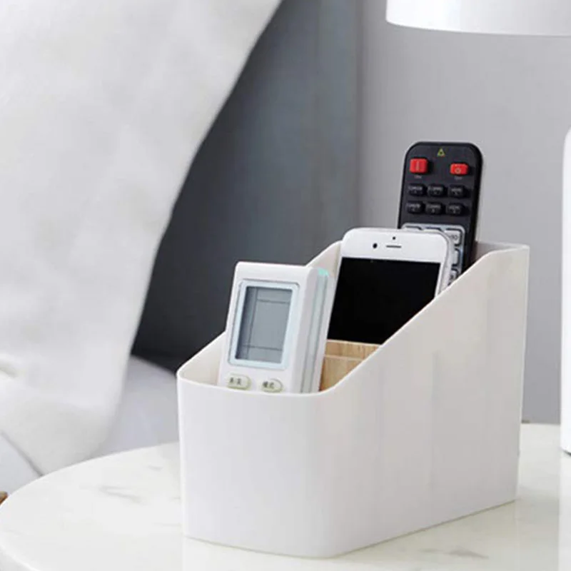Wood Plastic Remote Control Holder Caddy,Detachable 4 Compartments ...