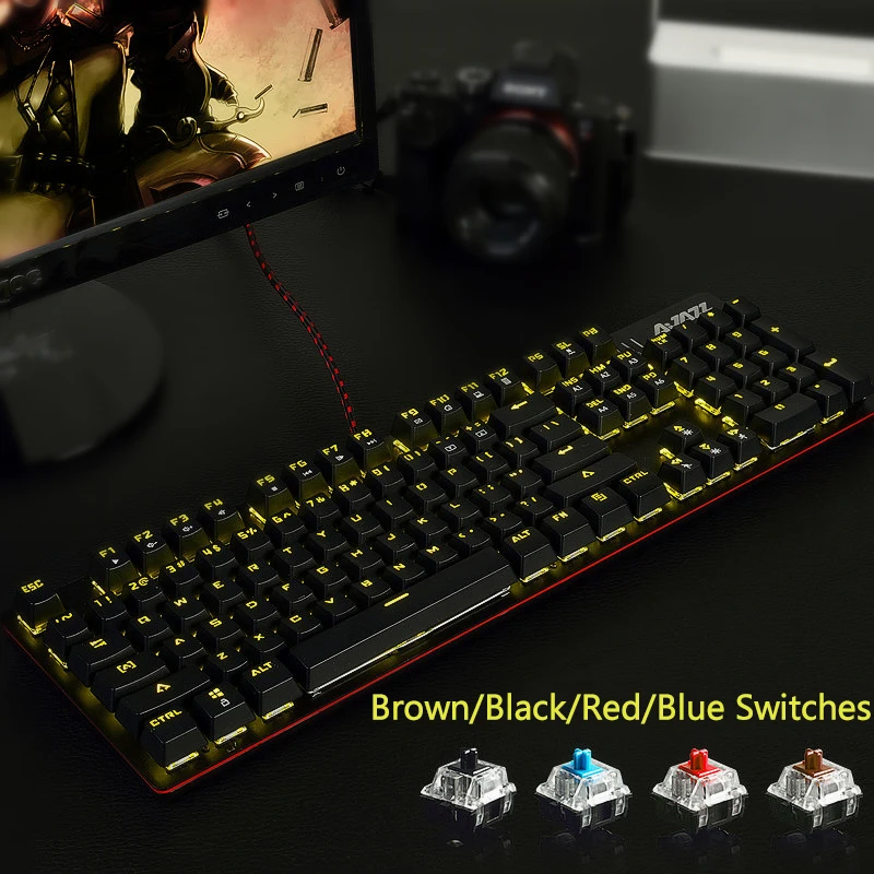 Ajazz ROBOCOP 104 keys wired mechanical gaming keyboard backlight brown ...
