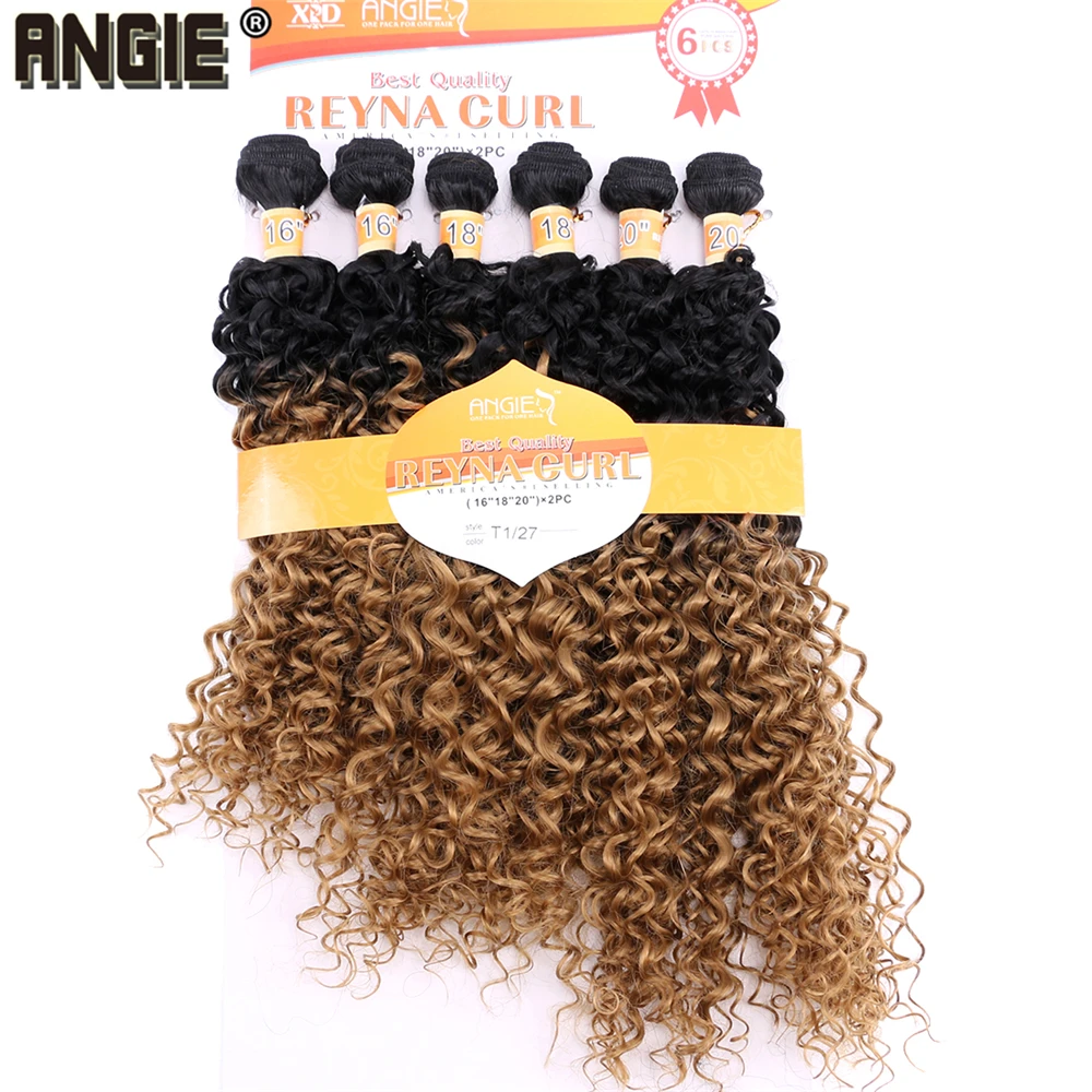ANGIE Synthetic Kinky Curly Hair Bundles - Two Tone Ombre Color Hair ...