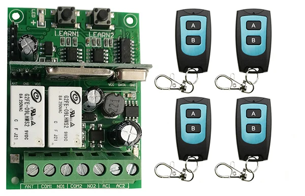 Individual learning code DC9V 12V 24V 10A 2CH Radio Controller RF ...