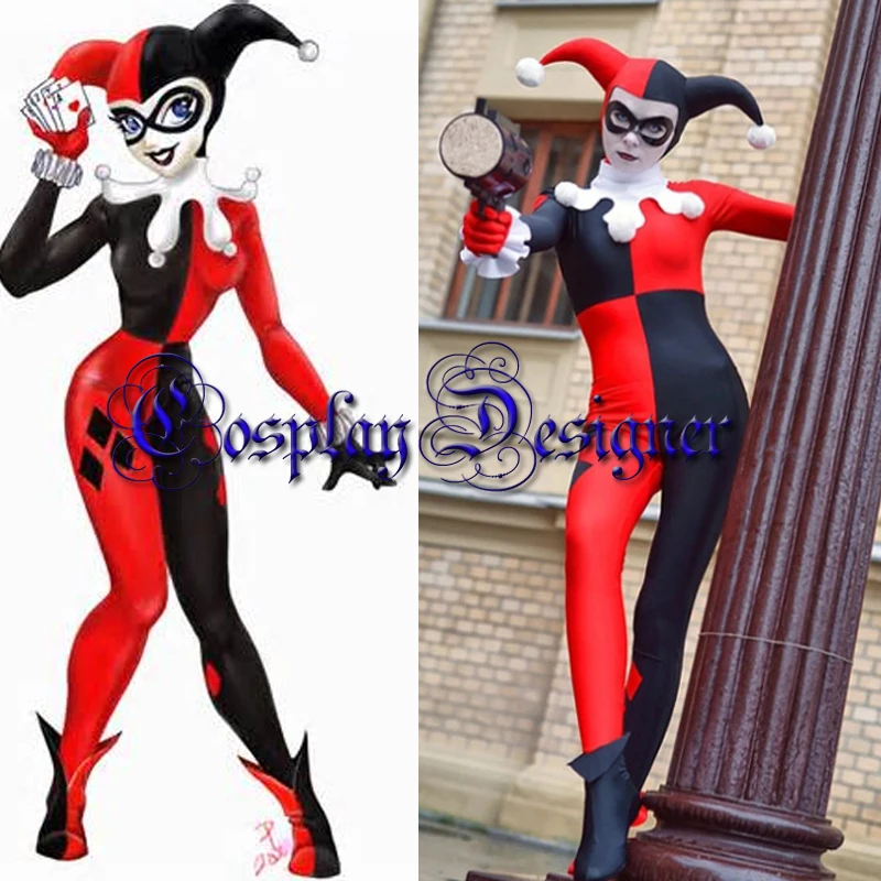 2015 halloween costumes for women adult cosplay Batman Harleen Quinzel Harley Quinn cosplay costume Harley Quinn jumpsuit AliExpress