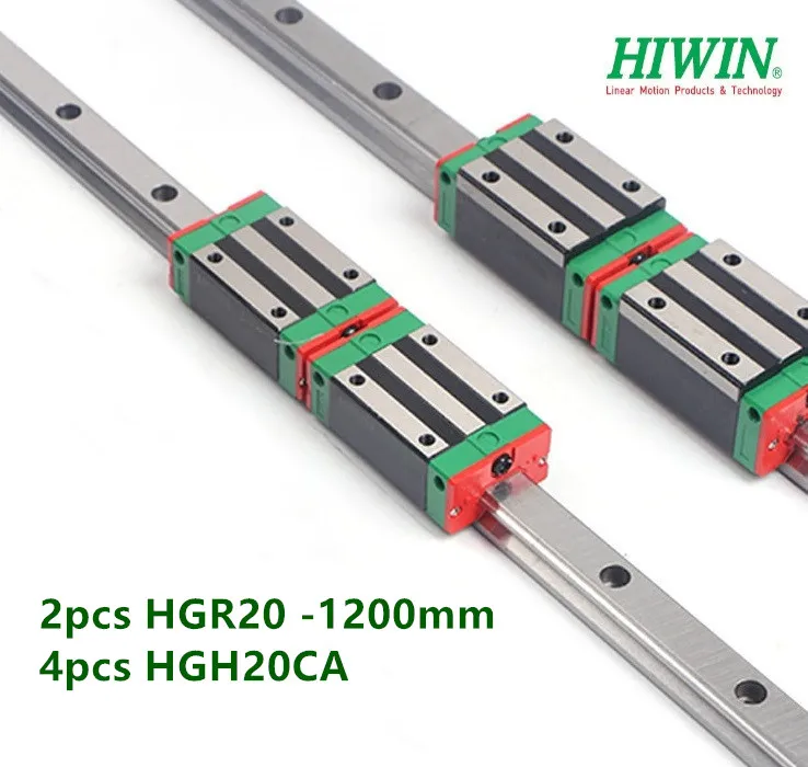 2pcs original HIWIN HGR20 -1200mm linear guide rail +4pcs HGH20CA ...