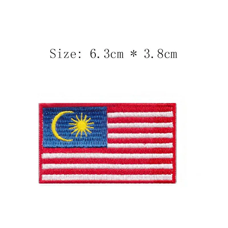 2,5 "в ширину, бесплатная доставка, Малайзия, вышивка, флаг, нашивка ...