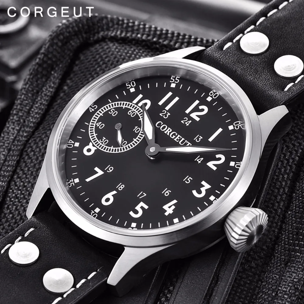 Corgeut 17 Jewels Mechanical Hand Winding Sapphire Wristwatch Seagull ...