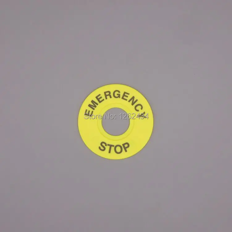 60mm 22mm yellow card warning signs in the emergency stop button to ...
