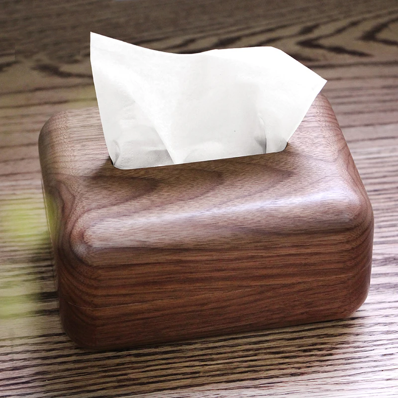 Japan Style Black Walnut Tissue Box, Creative Removable Tissue ...