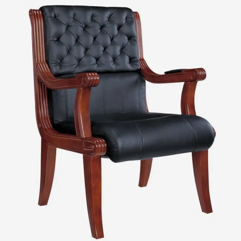 Wooden Leather Directors Chair