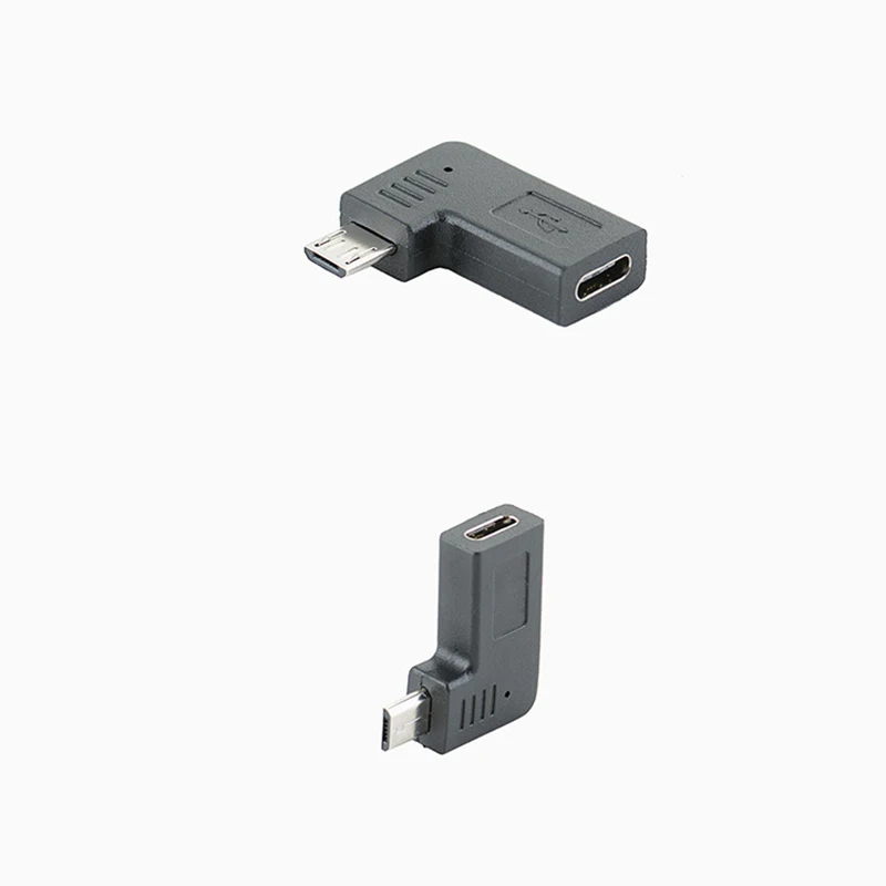 L Shaped Type-C to Micro USB Converter Adapter 90 Degree Right Left ...