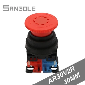 Push Button Switch Emergency Stop Ar30v2r Opening 30mm Control Knob For ...