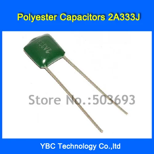 500 шт./лот пленочный конденсатор из полиэстера 2A333J 100V 0,033 uF ...