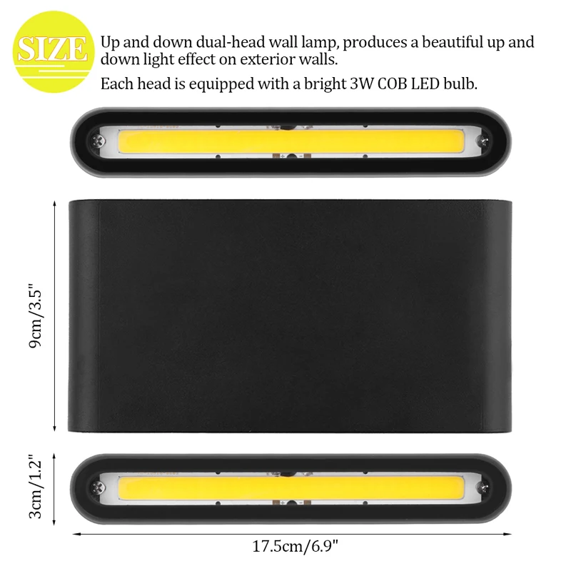 Waterproof Outdoor Wall Lamp 6W 10W Balcony Corridor Ultra-Thin IP65 ...