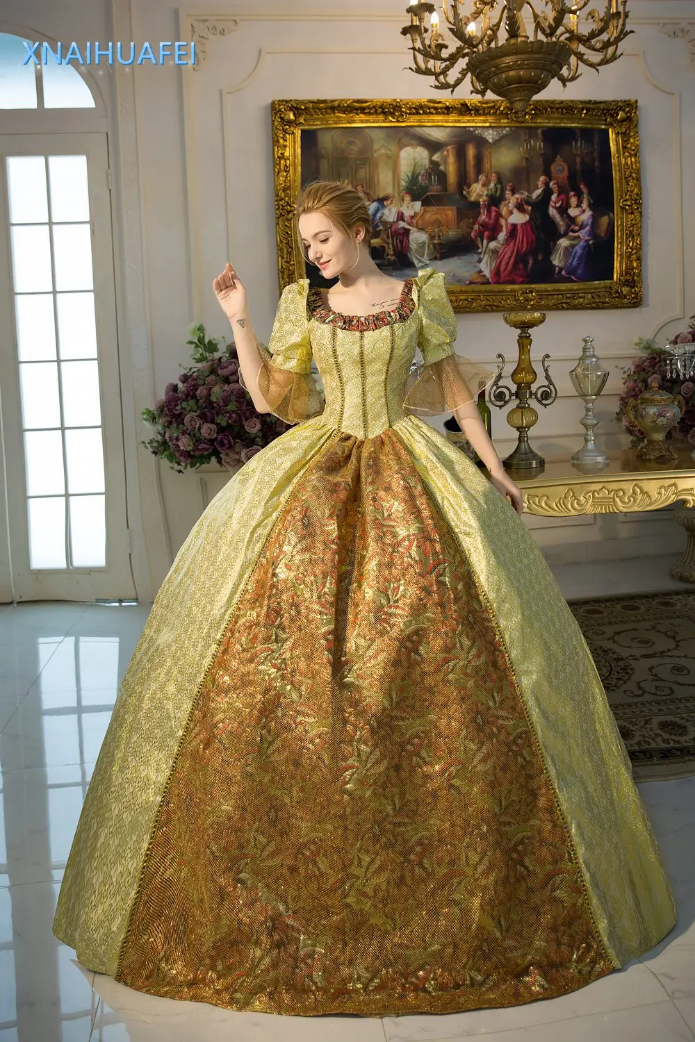 Court Dress Rococo Baroque Cosplay Costume Medieval Renaissance Costume ...