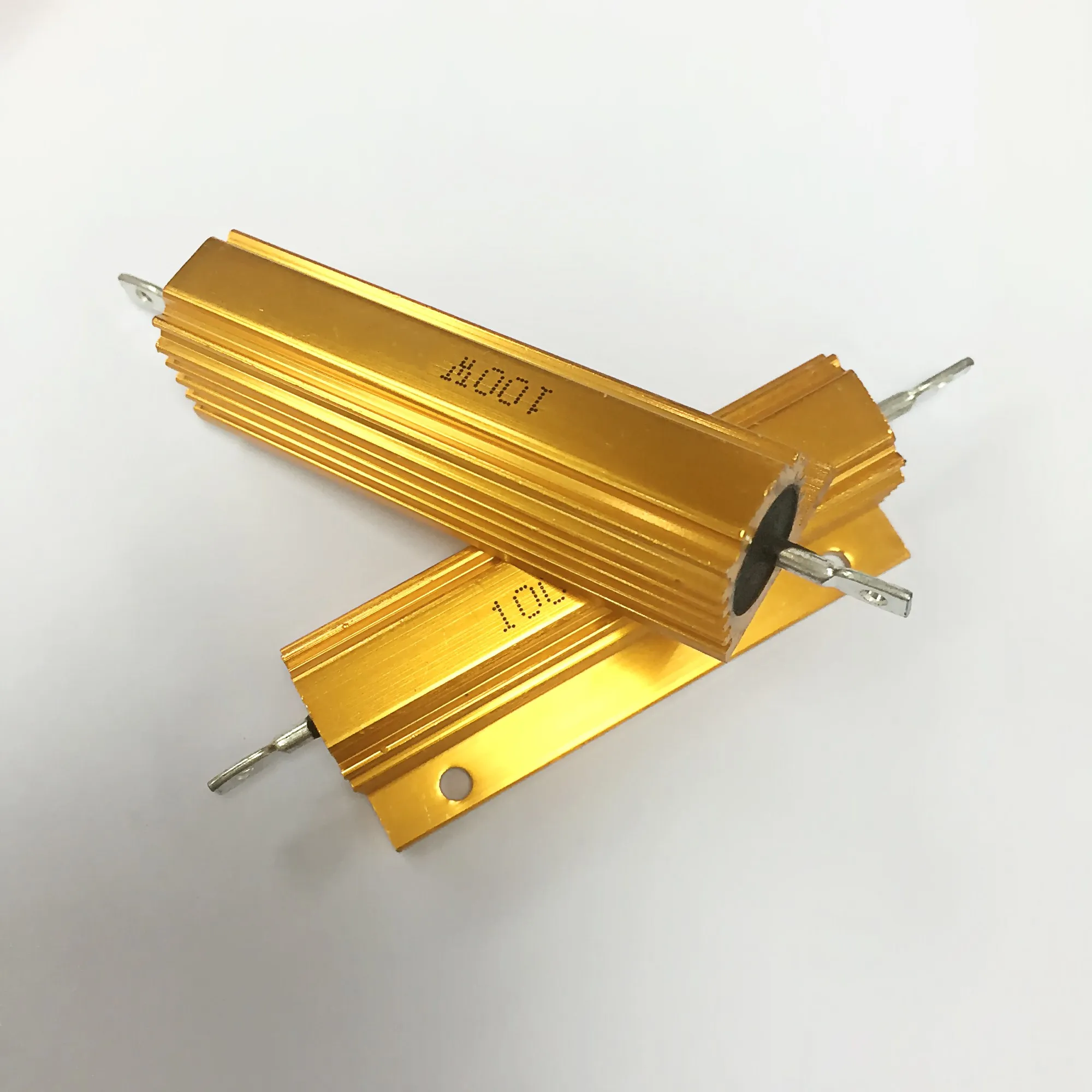 RX24 100 Вт мощный металлический корпус алюминиевый золотой резистор 1R ...