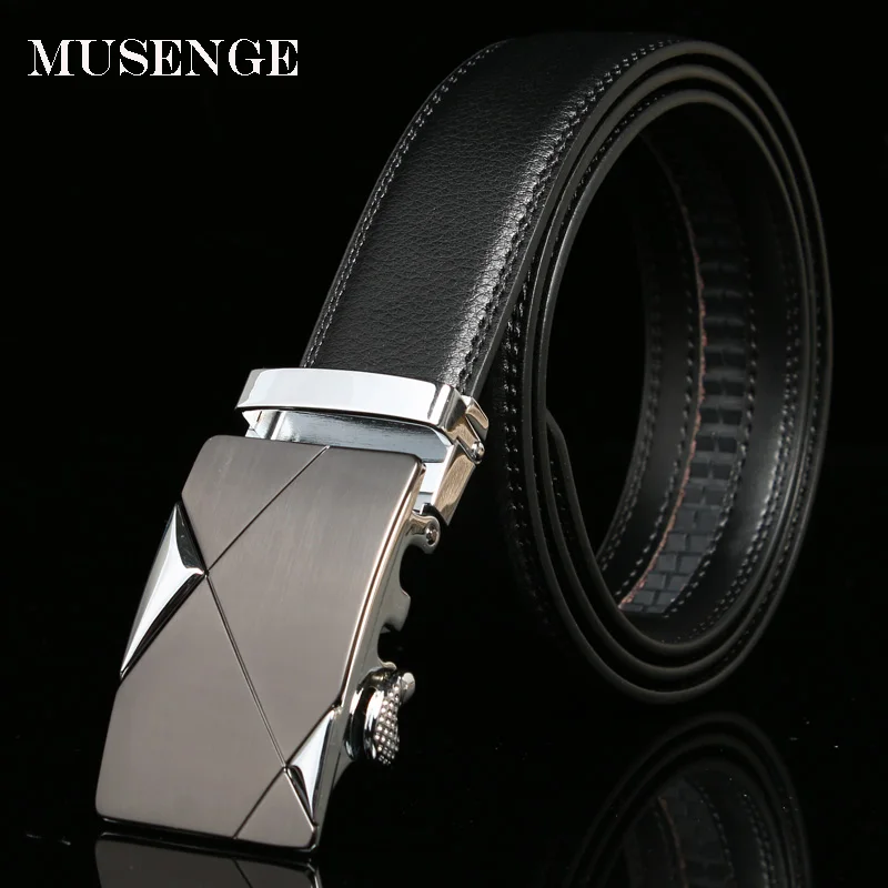 Мужской кожаный ремень Musenge с автоматической пряжкой | AliExpress