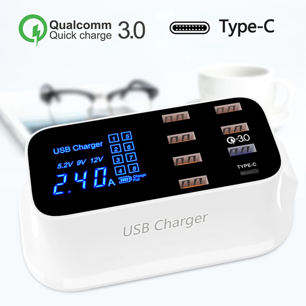 Быстрая зарядка 3,0 USB Type C PD зарядное устройство станция со ...