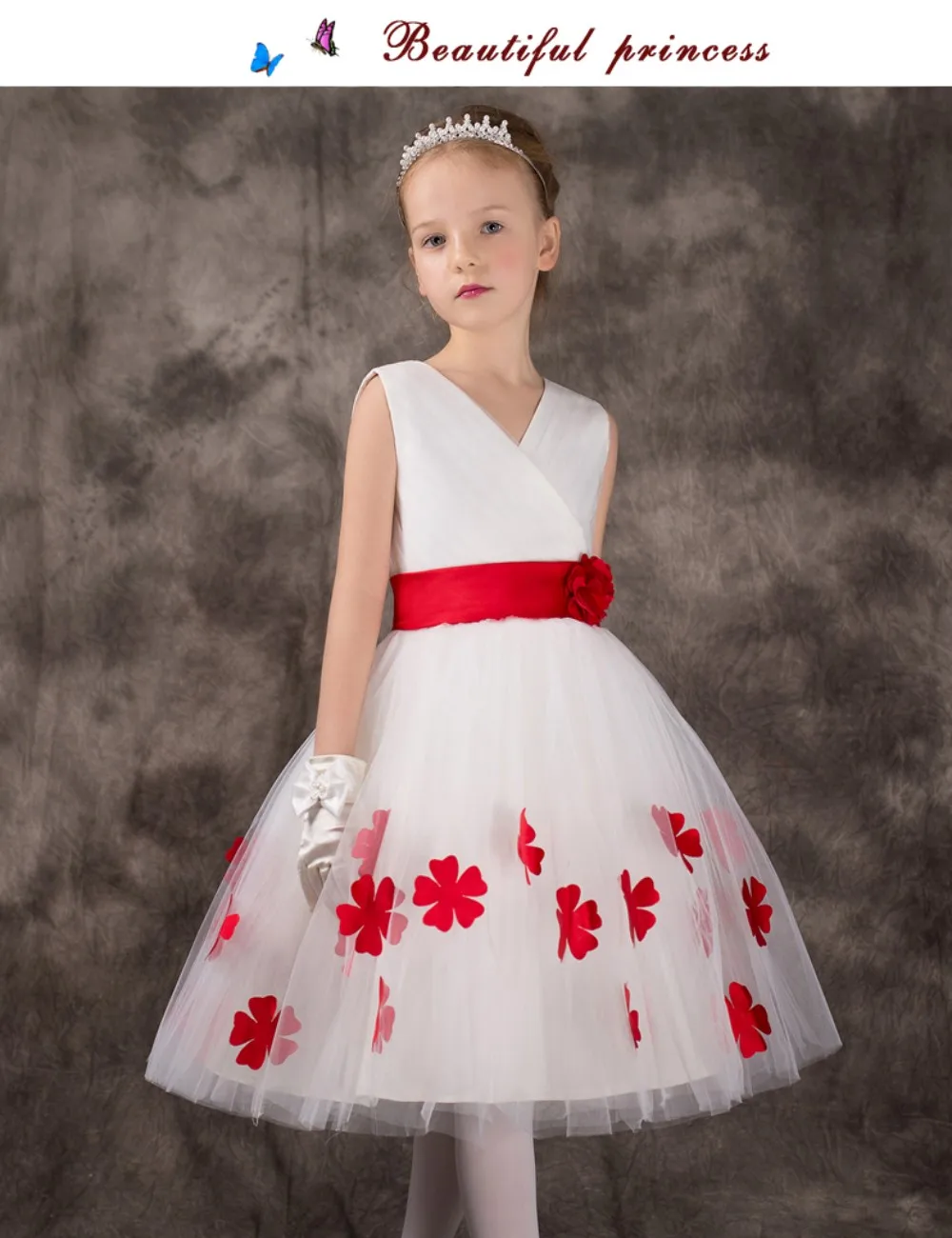Simple Red And White Dress