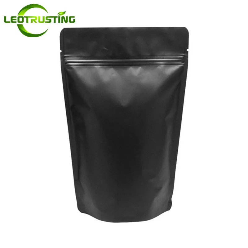 50pcs Stand up Matte Black Aluminum Foil Zip Lock Bag Doypack Coffee