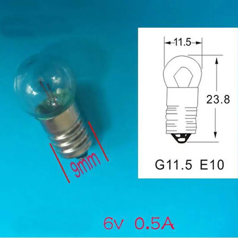 6V 0.5A E10 Small Light Bulb Screw Miniature Bulb Physical Science ...
