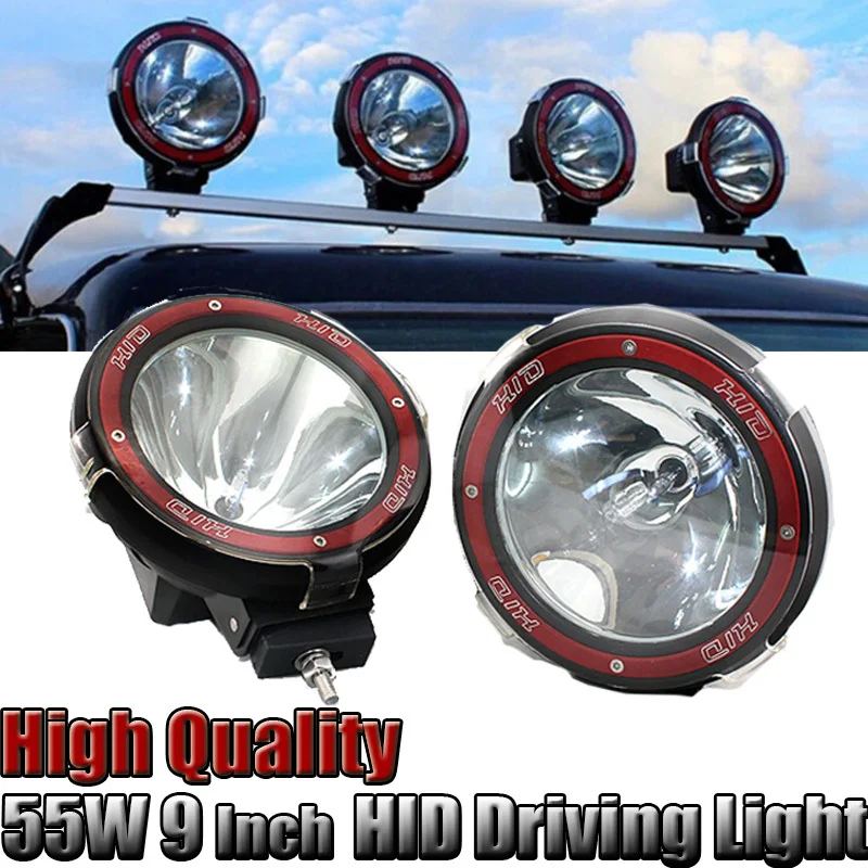 55W 9" HID XENON DRIVING LIGHTS 9 INCH SPOTLIGHTS OFF ROAD Lights12V ...