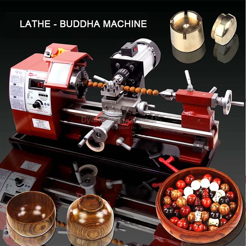 Buddha woodworking machine beads processing hand string Miniature lathe ...