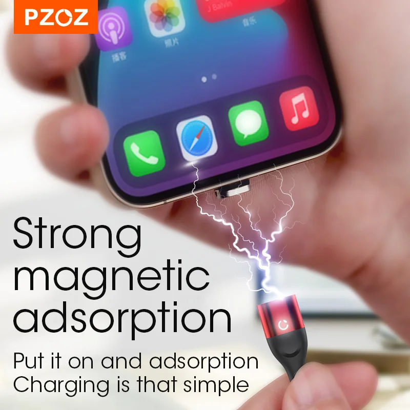 PZOZ магнитная зарядка Магнитный кабель Micro USB C, адаптер для ...