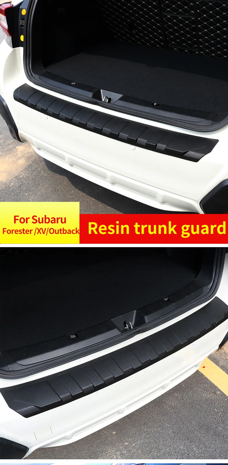Car Rear Trunk Guards Cover Trim Resin Rear Bumper Protector Sill Trunk ...