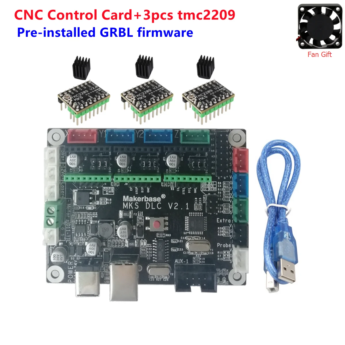 Placa De Controle Grbl Eixo Placa Mks Dlc V2.1 Cnc Escudo V3 Expansão Arduino Uno R3 Cartão ...