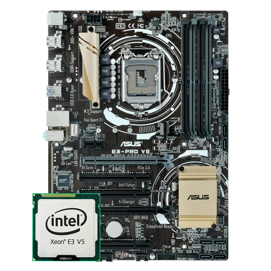 E3 Pro V5 Motherboard Combo Kit Set Xeon Intel Xeon E3-1225v5 E3 1225 ...