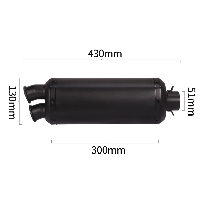 Universal 51MM Motorcycle HP Exhaust Pipe Escape Double Hole Silencer ...