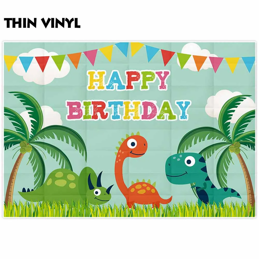 Funnytree photocall background Dinosaur banner jungle 1st birthday ...