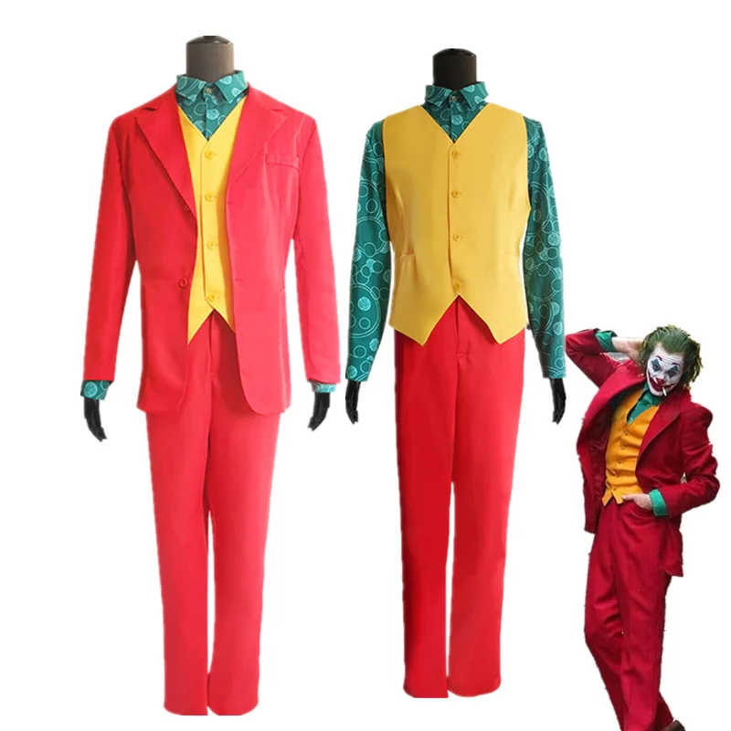 2019 New Movie JOKER Cosplay Joaquin Phoenix Clown Costume Arthur Fleck ...