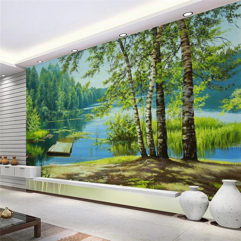 Beibehang papel de parede Custom large-scale murals forest forest park ...