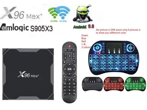 5 шт. X96 max plus Android9.0 Amlogic S905X3 четырехъядерный 32 Гб 64 Гб 2,4G и 5,0G WIIF BT4.0 ...
