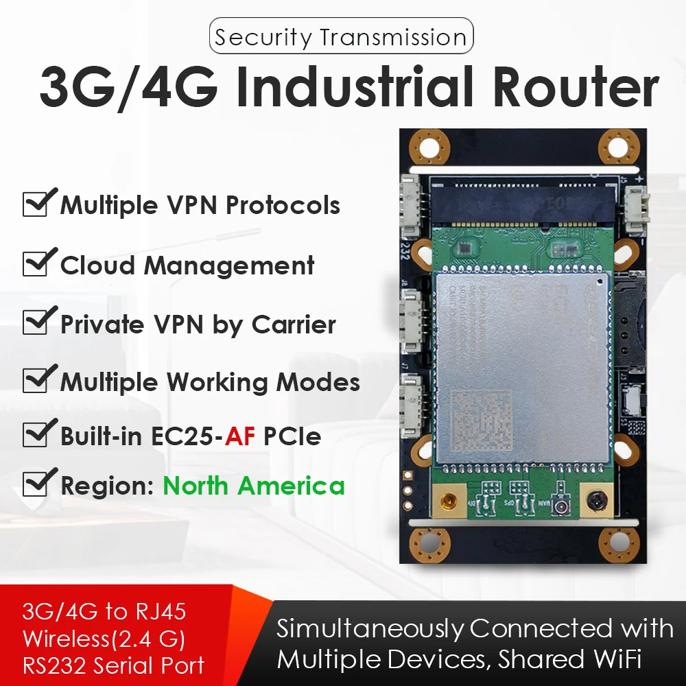 4G LTE Industrial WiFi Wireless Router W/SIM Card Slot EC25-A Mini PCIe ...