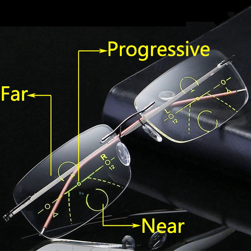 Очки для чтения без оправы, Мультифокальные Прогрессивные очки с ...