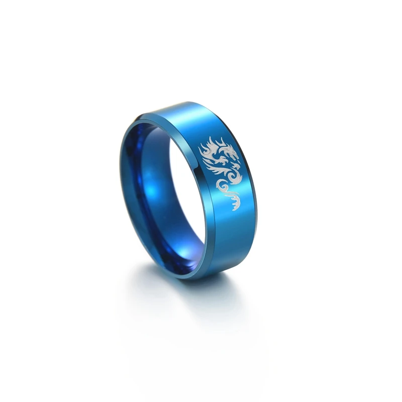 Minimalistic Stainless Steel Rings Retro Punk Dragon Ring Amulet ...