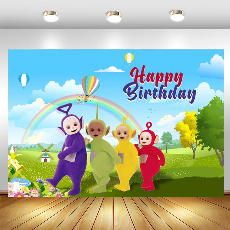 Teletubbies Backdrop Baby Shower Newborn Happy Birthday Party ...