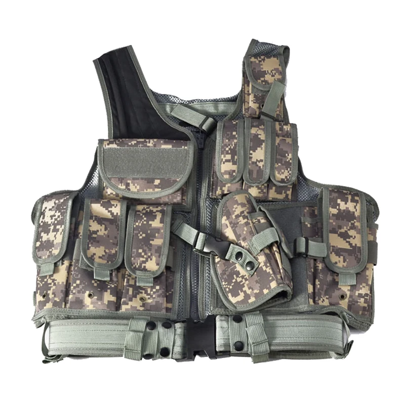 Tactical Military Swat Mesh Adjustable Molle Combat Vest w/ Pistol ...