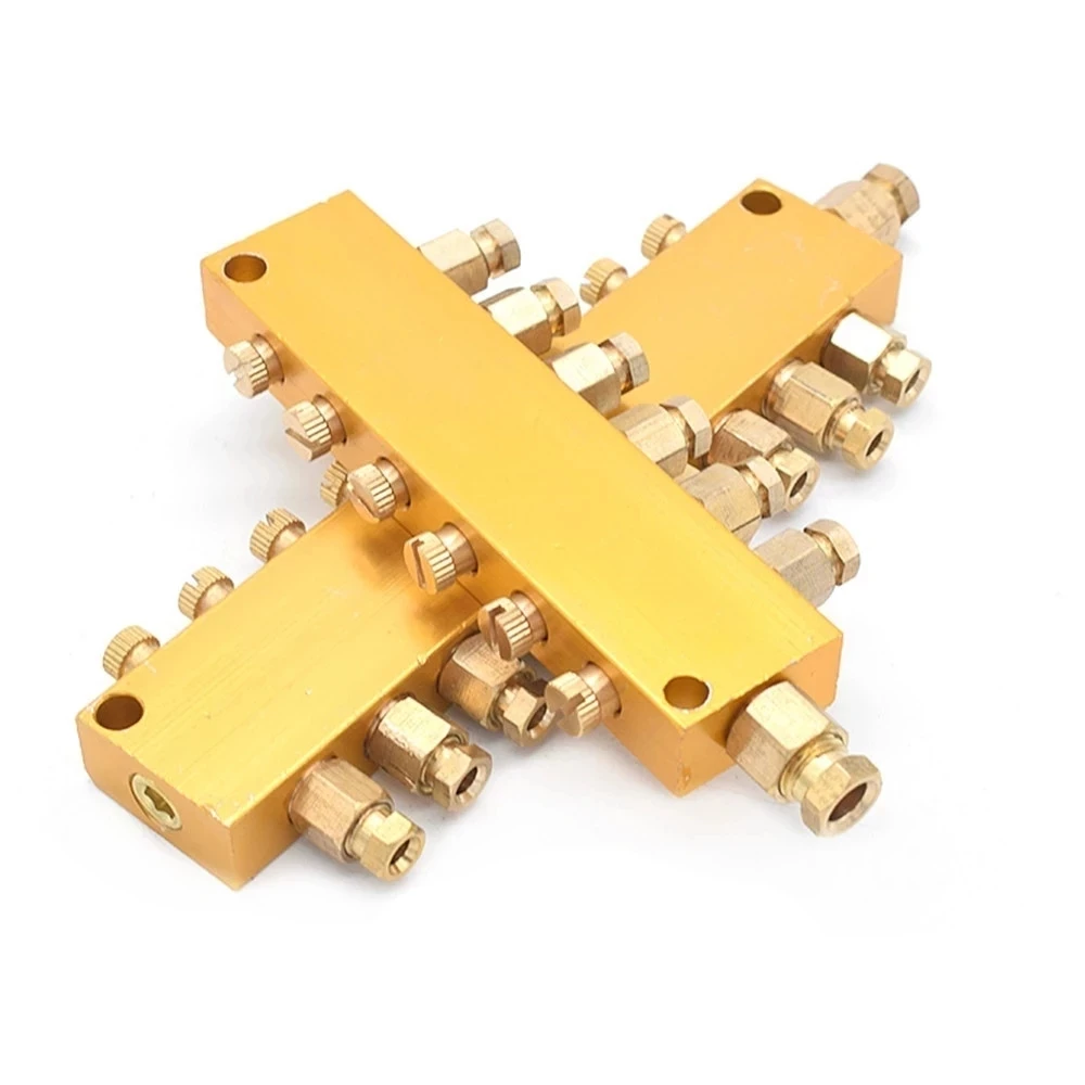 1-12 Way Lubrication Valve Brass Adjustable Lube Distributor Block Oil ...