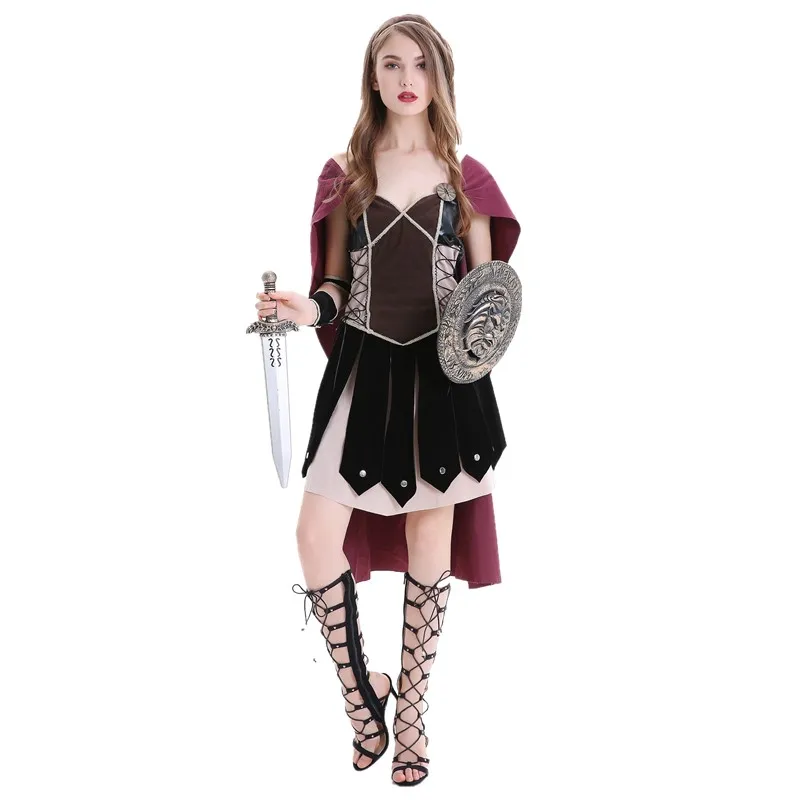 Adult Women Medieval Rome Zina Warrior Princess Costume Halloween ...