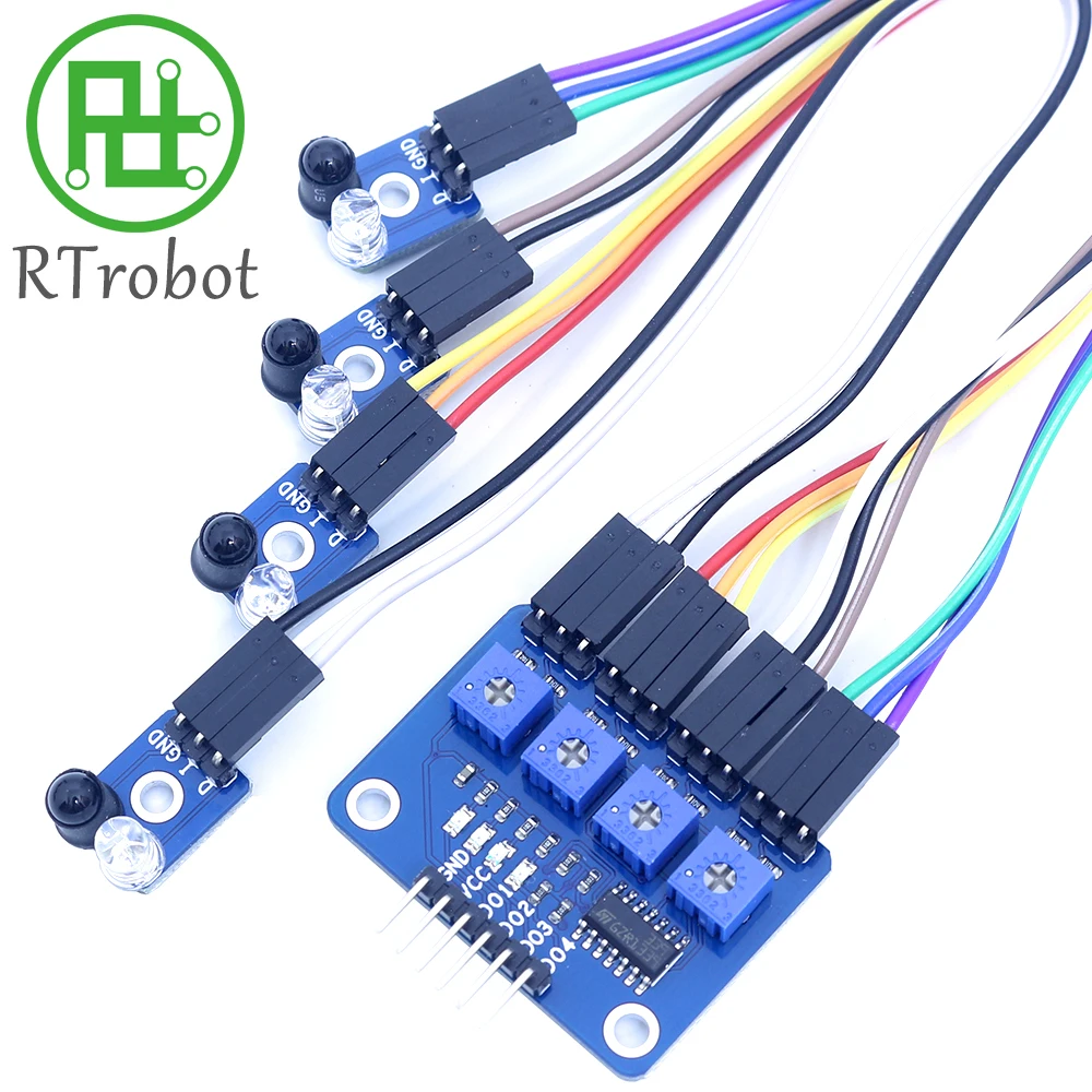 Four-way Infrared Tracing 4 Channel Tracking Module Transmission Line ...