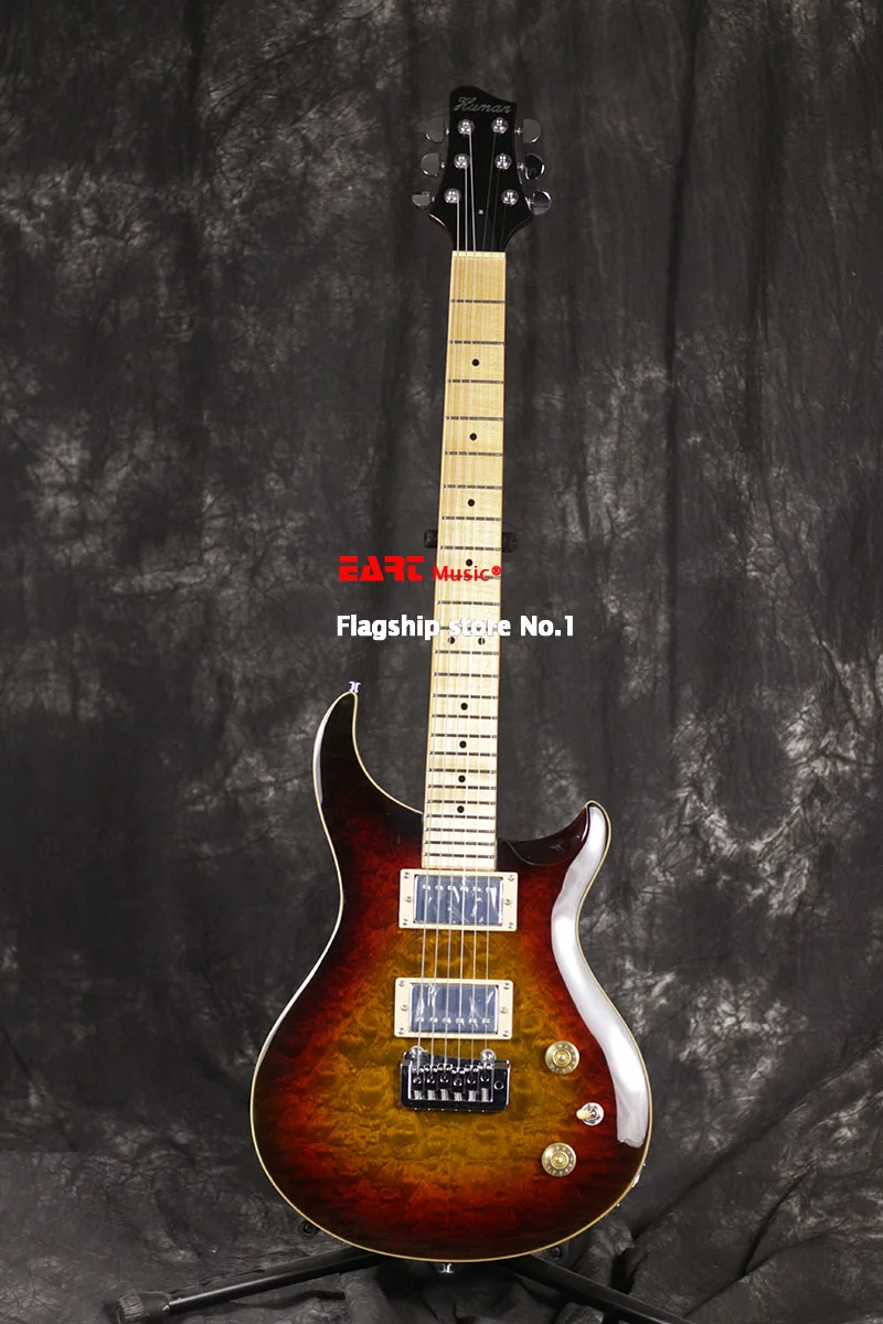 Human electric guitar, peach blossom core body, maple fingerboard ...