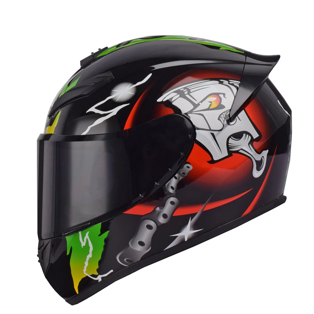 QIKE Racing Motorcycle Helmet Full Face Capacete Moto Motorbike Motor ...