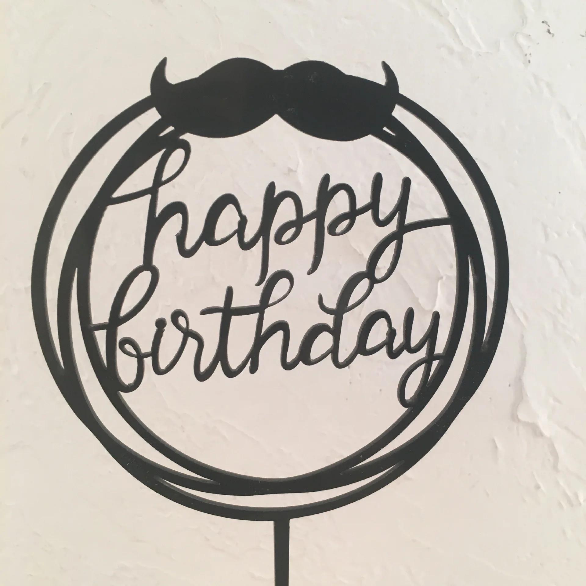 Beard Acrylic Happy Birthday Cake Topper Black Birthday Cake Baking ...