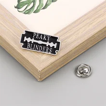 Creatieve Geometrie Peaky Blinders Broche Black Razor Blade Sharp ...