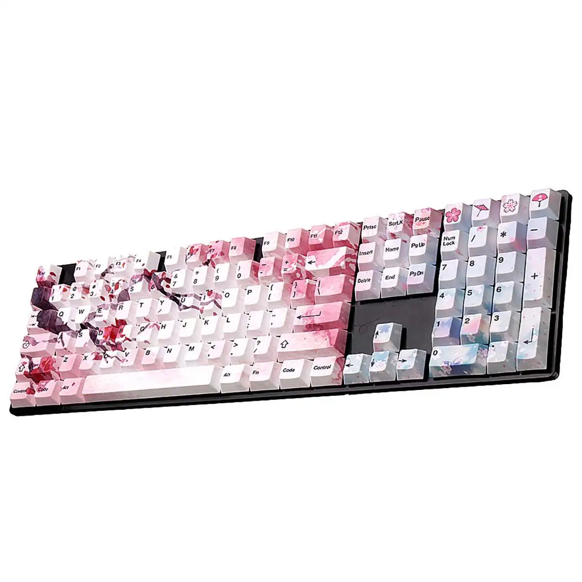 126 keys Keycap PBT falling English Colorful Cherry Blossom Five-Sided ...