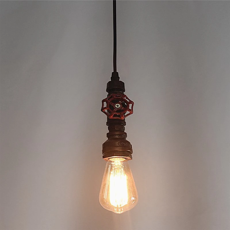 Water Pipes Pendant Light Industrial Hanging Pipe Ceiling Lamp Loft ...